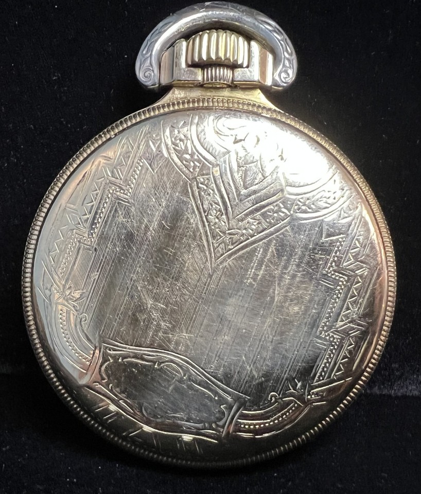 16s 21j HAMPDEN No.105 RAILROAD WATCH 1912 open face 5 position GF case ...