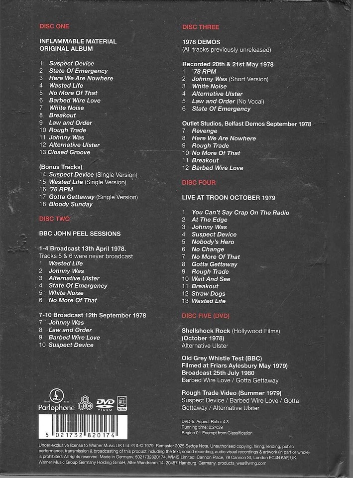 Stiff Little Fingers: Inflammable Material (4CD+DVD) incl demos, live ...