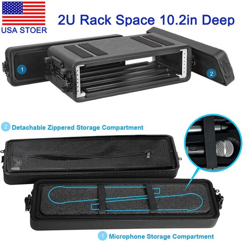 2U Rack Case, Watertight Dust-Proof Shock Mount Racks w/Microphone ...