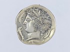 FABULOUS ONE OF A KIND 19 c GERMAN 835 SILVER EMBOSSED GREEK COIN PIN ...