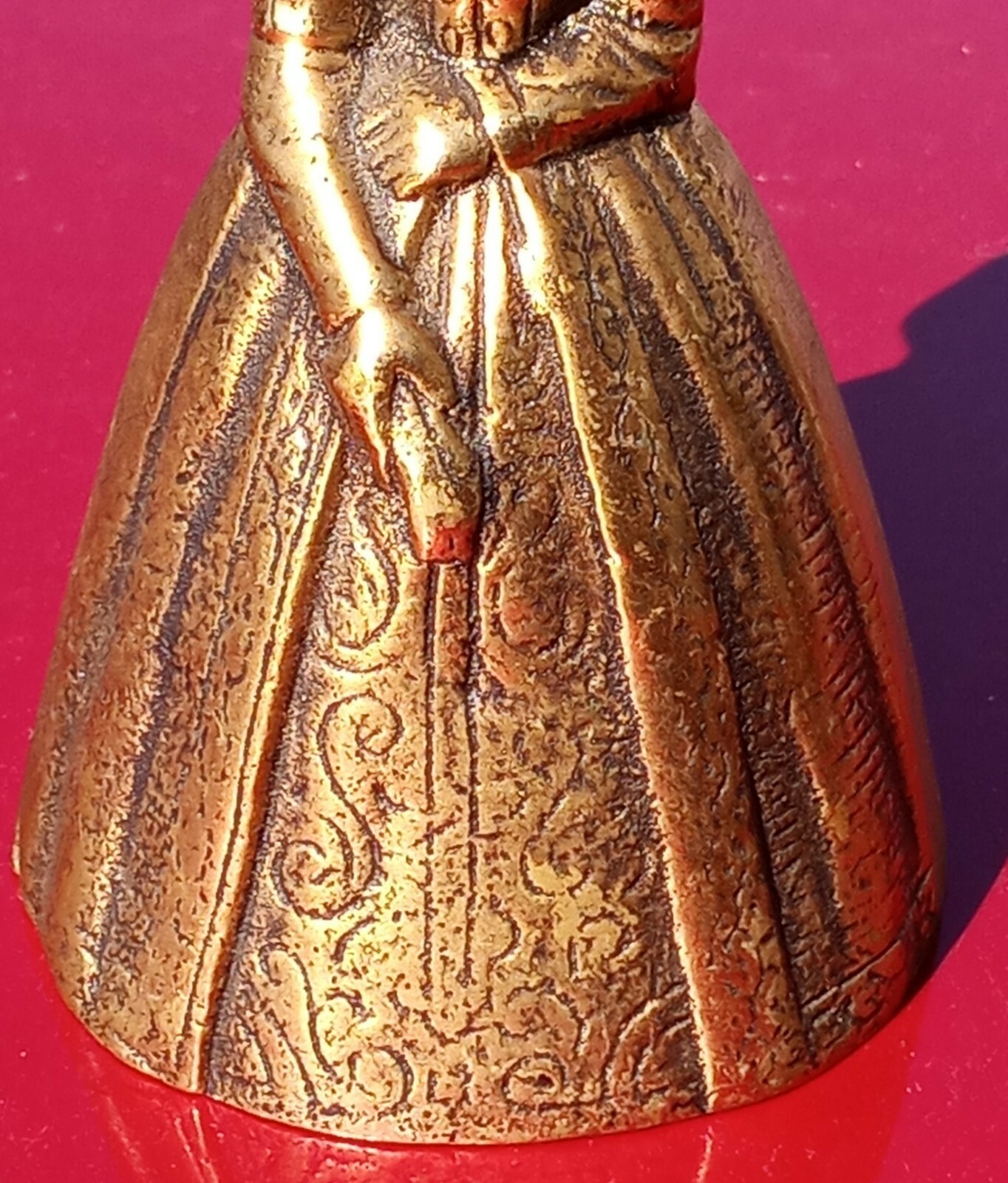 England Vintage Brass plated Figural Bell Victorian Woman Girl 1920s ...