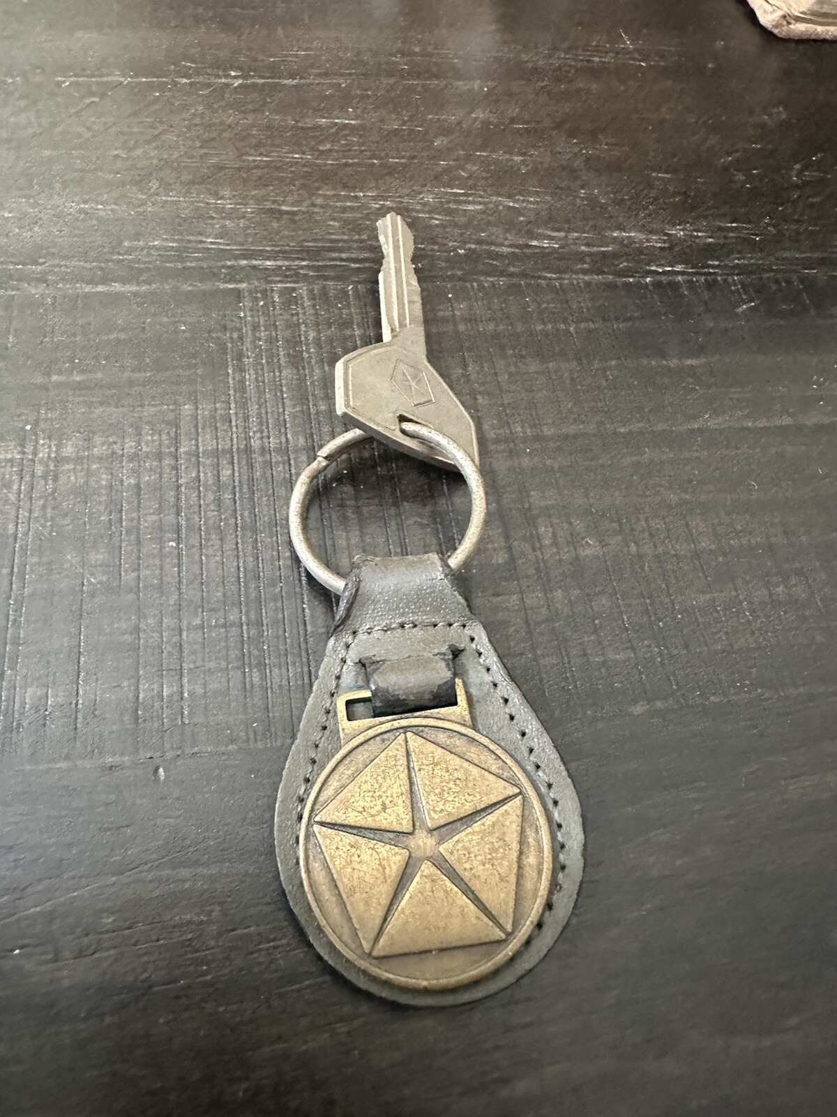 Vintage Chrysler VIP Pentastar Key Ring Keychain Brass Leather, With ...