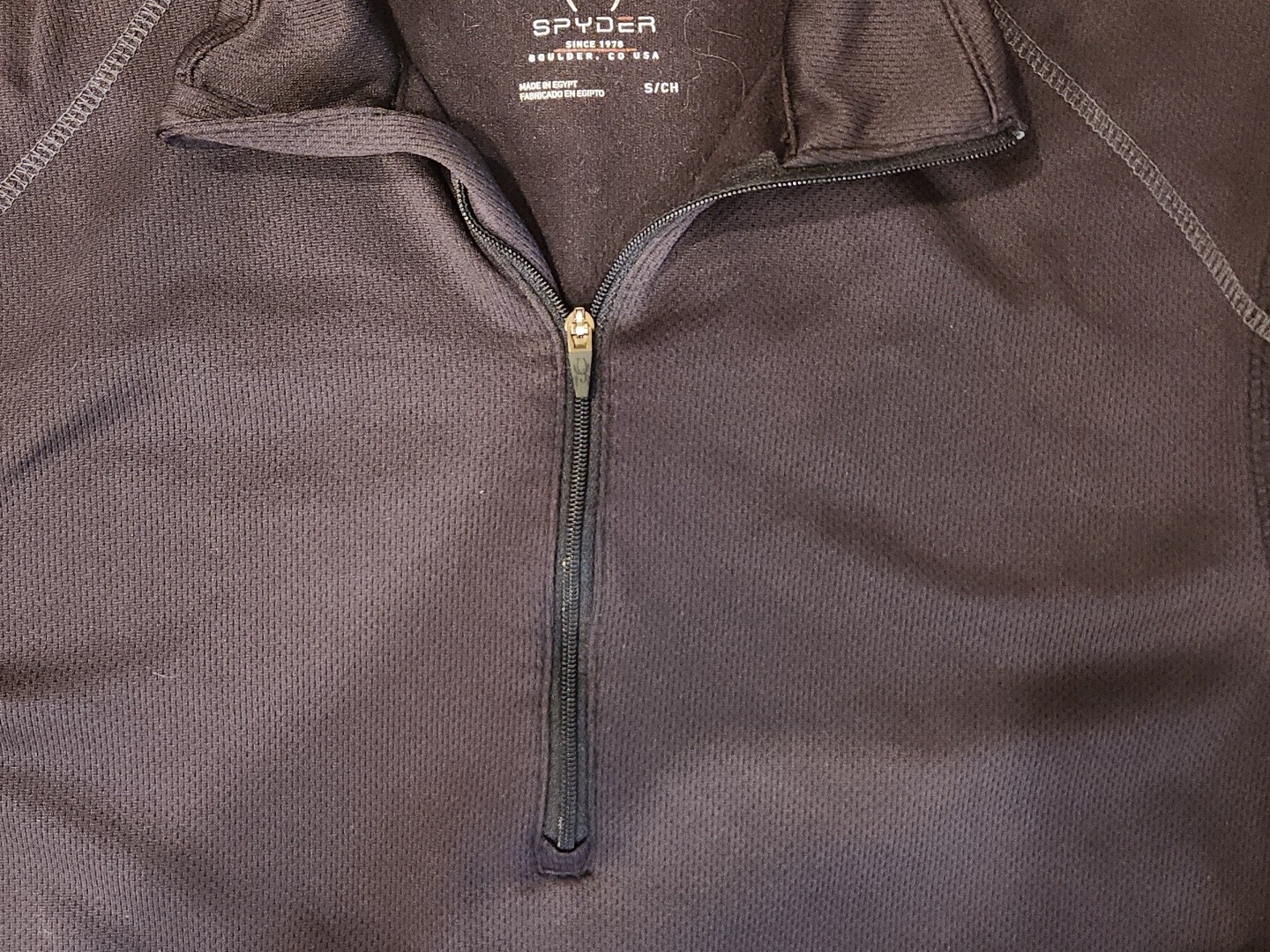 Spyder Men's 1/4 Zip Lightweight High Performance Base layer Top, Black ...