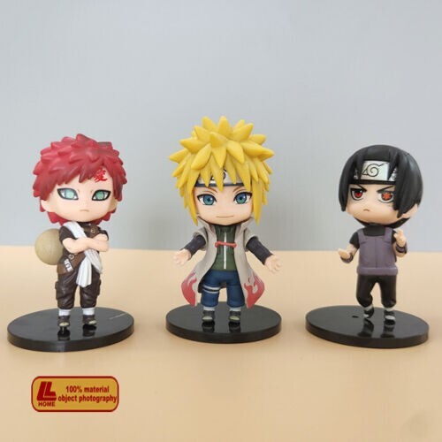 Anime ninja Shippuden Gaara Kakashi Minato Itachi sasuke 6pcs Q Figure ...