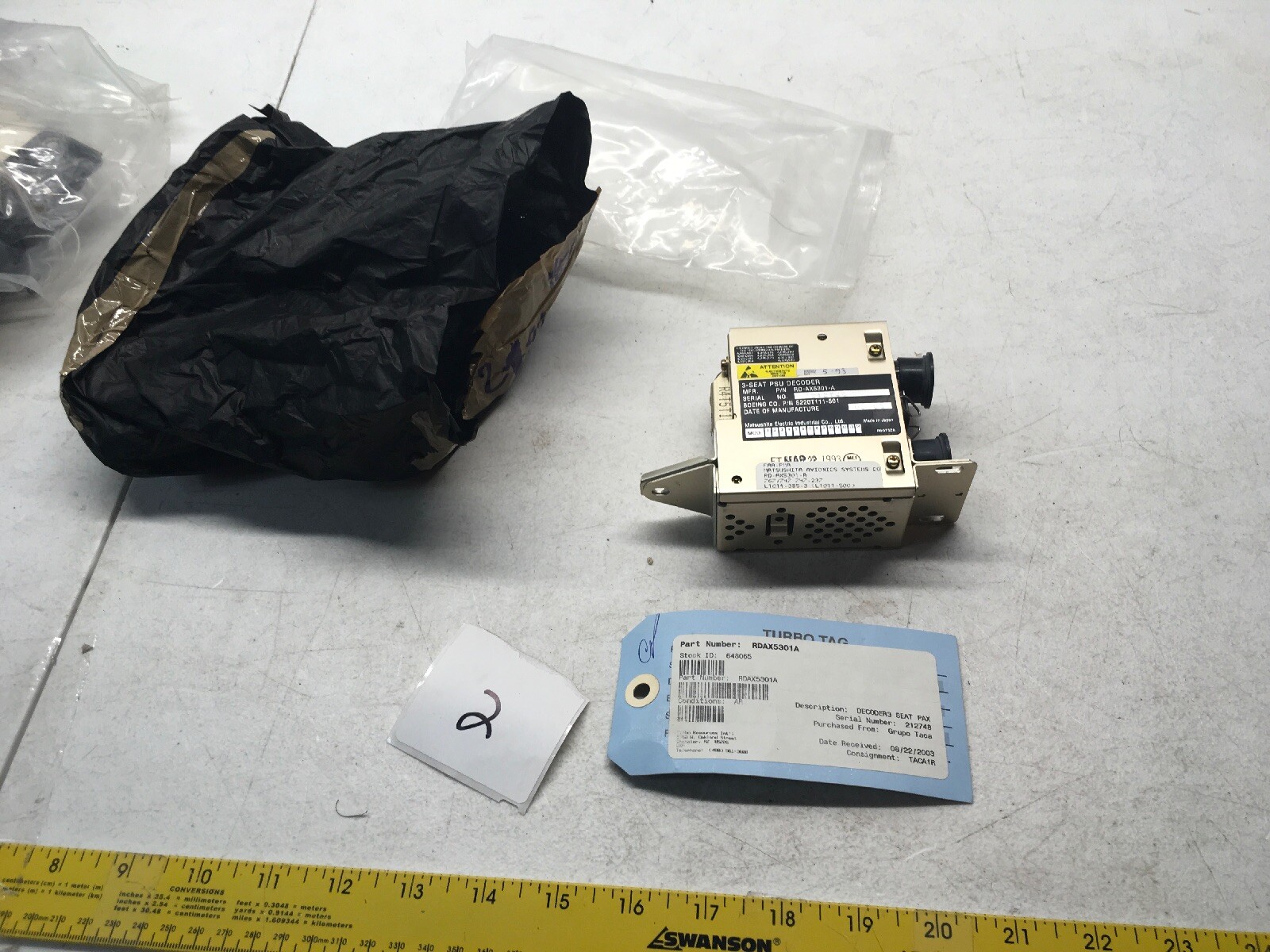 BOEING 727 737 PART INSTRUMENT AIRPLANE TURBO TAG DECODER 3 SEAT PAX ...