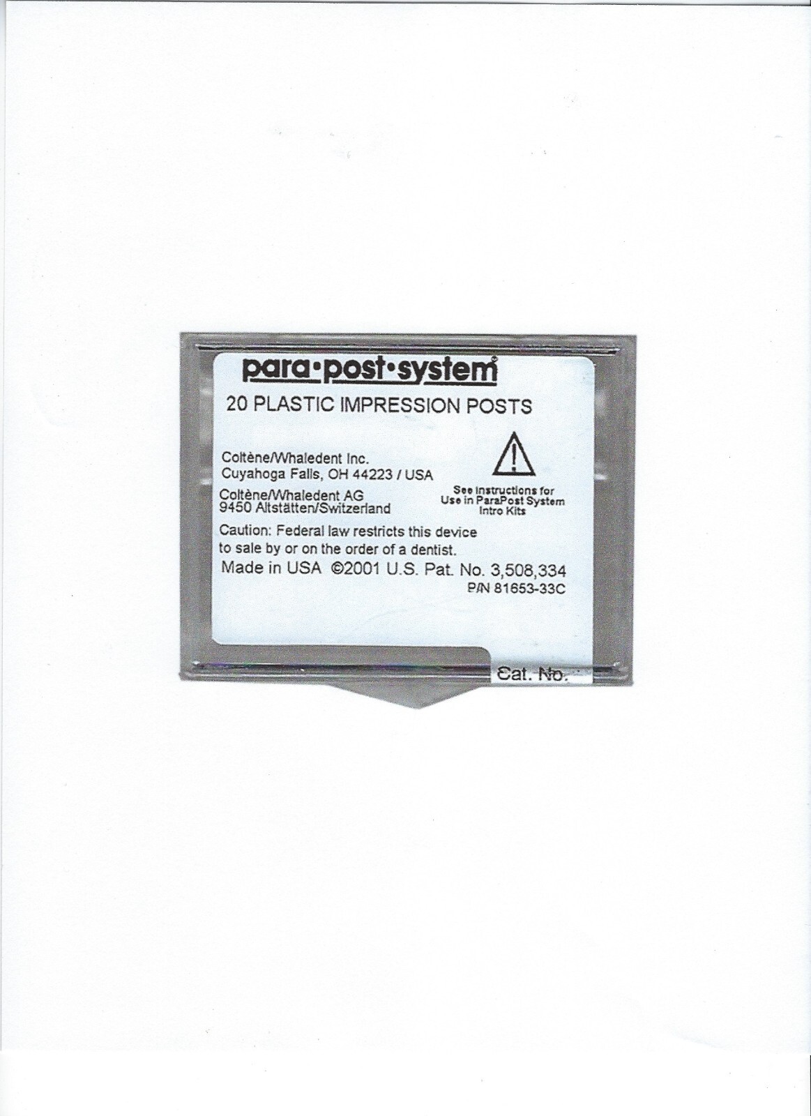 COLTENE P433 ParaPost P43-3 brown .036" (.9mm) plastic impression post ...
