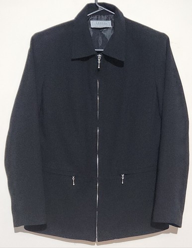 Vintage Leesa Fashions Black Zip Up Jacket Made in Australia Officewear ...