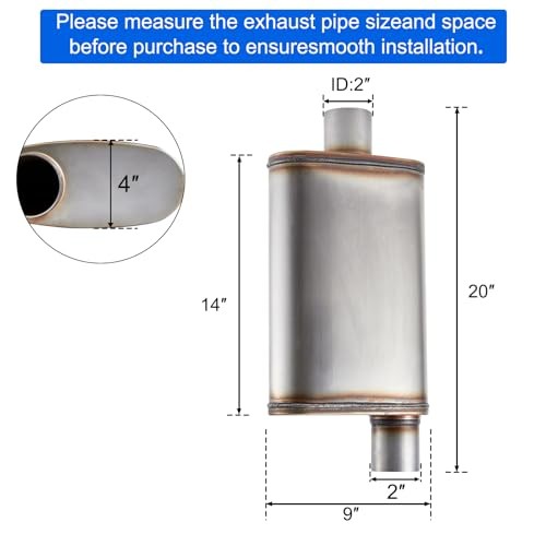 Universal 409 Stainless Muffler Straight-Through Performance Muffler 2 ...