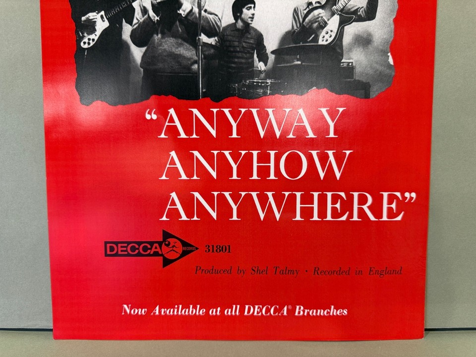 Vintage Original 1965 The Who Anyway Anyhow Anywhere Decca Record Promo ...