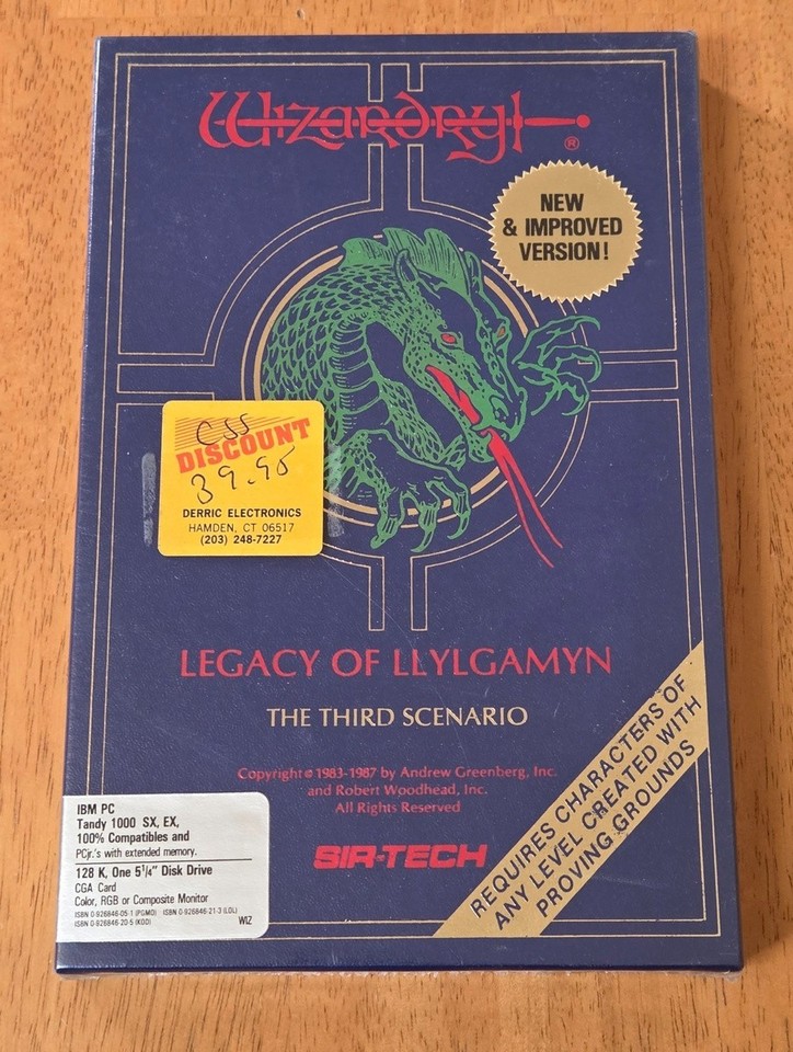New Sealed Wizardry Legacy Llylgamyn 3rd Scenario PC Big Box Game Sir ...