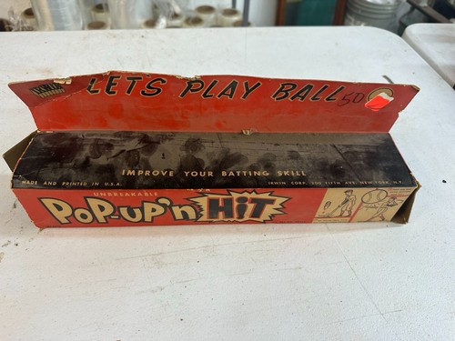 60s irwin pop up n hit baseball toy in original box kids batter up | eBay