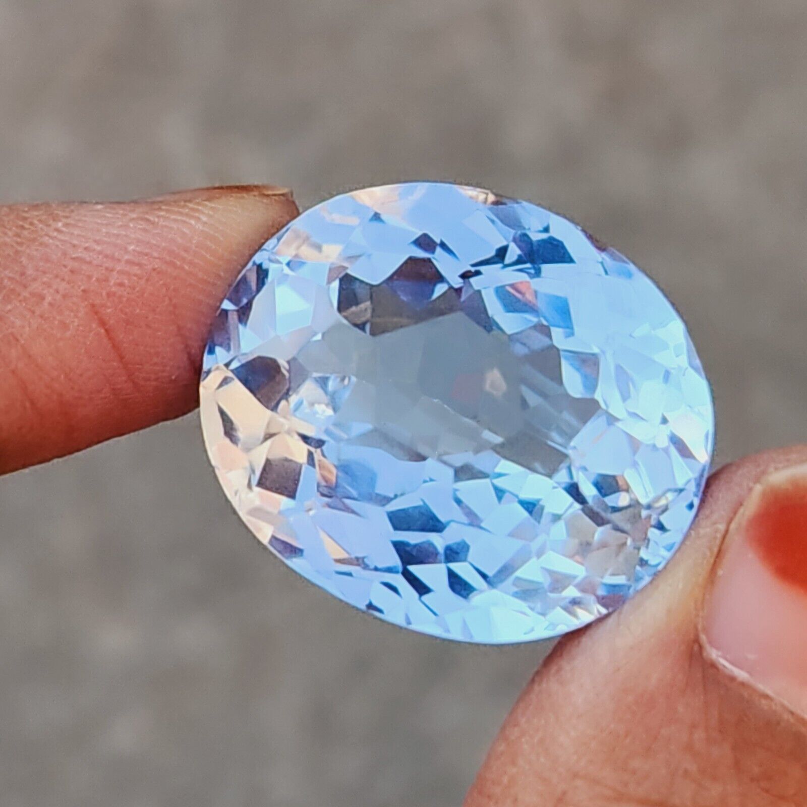 56.25 Ct Certified Natural Blue Aquamarine Oval Checker Cut Loose ...