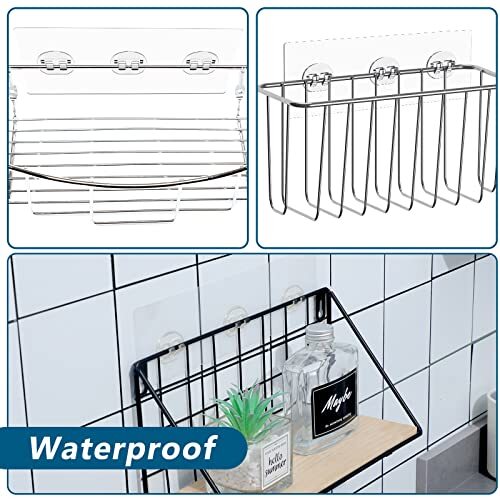 8 Pcs Corner Shower Caddy Adhesive Sticker Replacement 3 Hooks for ...