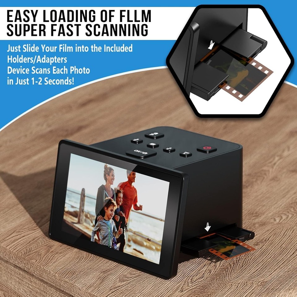 Slide & Negative Scanner Digital Film Scanner with Large 5" LCD Screen ...