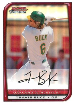 TRAVIS BUCK 2008 Bowman Chrome REFRACTOR #140 Athletics | eBay
