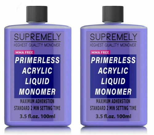 2 x 100ml Acrylic Liquid Monomer Professional Salon Quality Sculpting ...