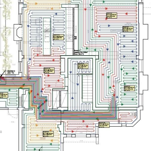Underfloor Heating Water Pipe Layout CAD Drawing Service | eBay UK