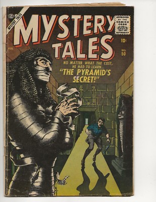 MYSTERY TALES #50 VG- ATLAS COMICS 1957 COVER ART BILL EVERETT SILVER ...