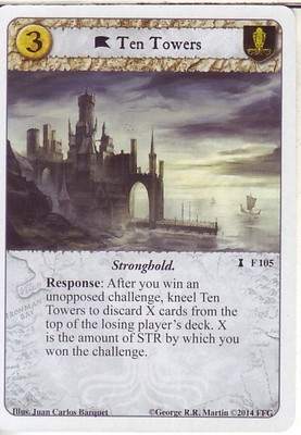 3 x Ten Towers AGoT LCG 1.0 Game of Thrones A Dire Message 105 | eBay