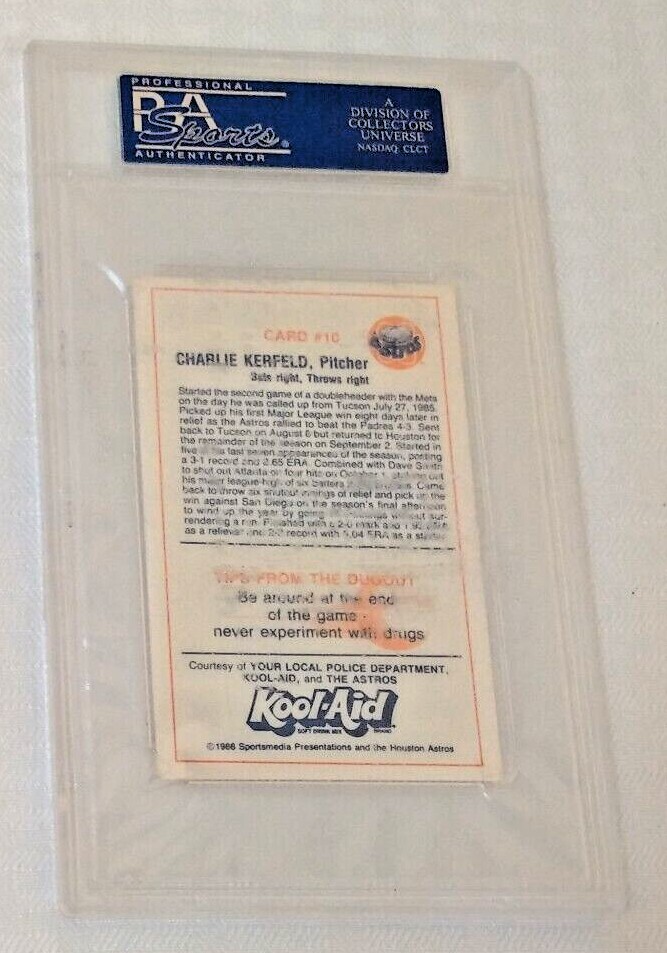 Autographed Signed PSA Slabbed 1986 Astros Kool Aid Team Issue CHARLIE ...