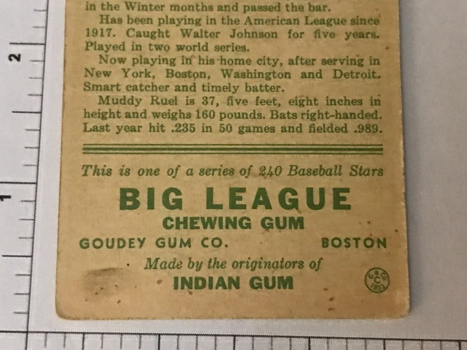 1933 Goudey #18 Herold (Muddy) Ruel St. Louis Browns | eBay