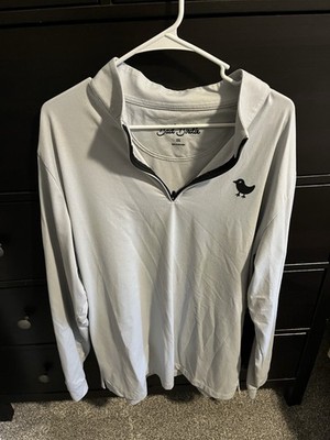 Bad Birdie Men's Quarter Zip Pullover Light Gray Golf Mock Neck - Size ...