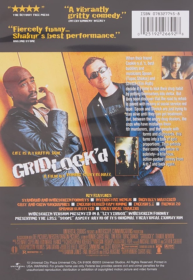 Gridlock'd (DVD) Tim Roth Tupac Shakur Thandie Newton | eBay
