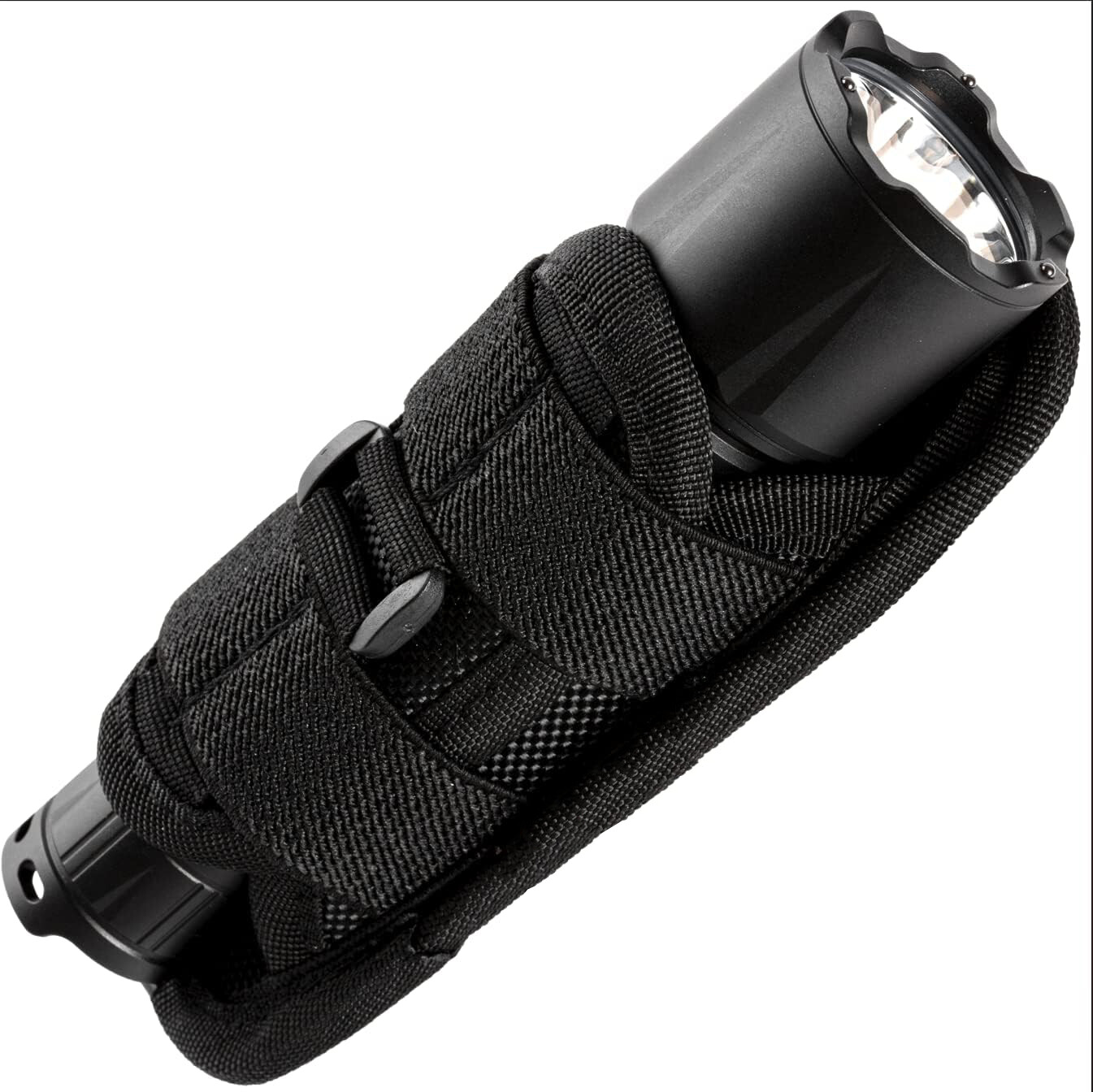 Tactical Flashlight Holster Stretchable Rotatable Clip 360 Degree ...