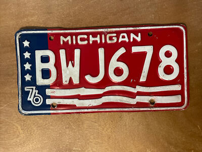 1976 Michigan License Plate # BWJ 678 | eBay