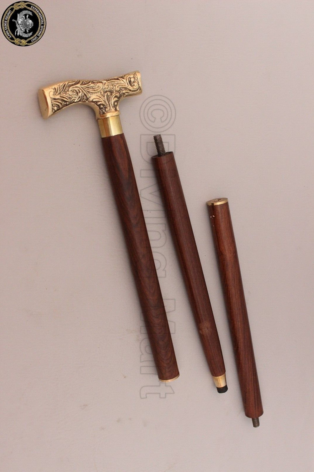 T-Shape Head Handle Wooden Walking Cane Stick Vintage… - Gem