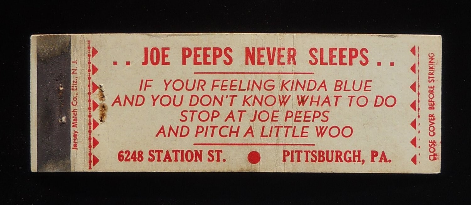 1930s FULL LENGTH JERSEY MATCH Joe Peeps Stop & Pitch a Little Woo ...