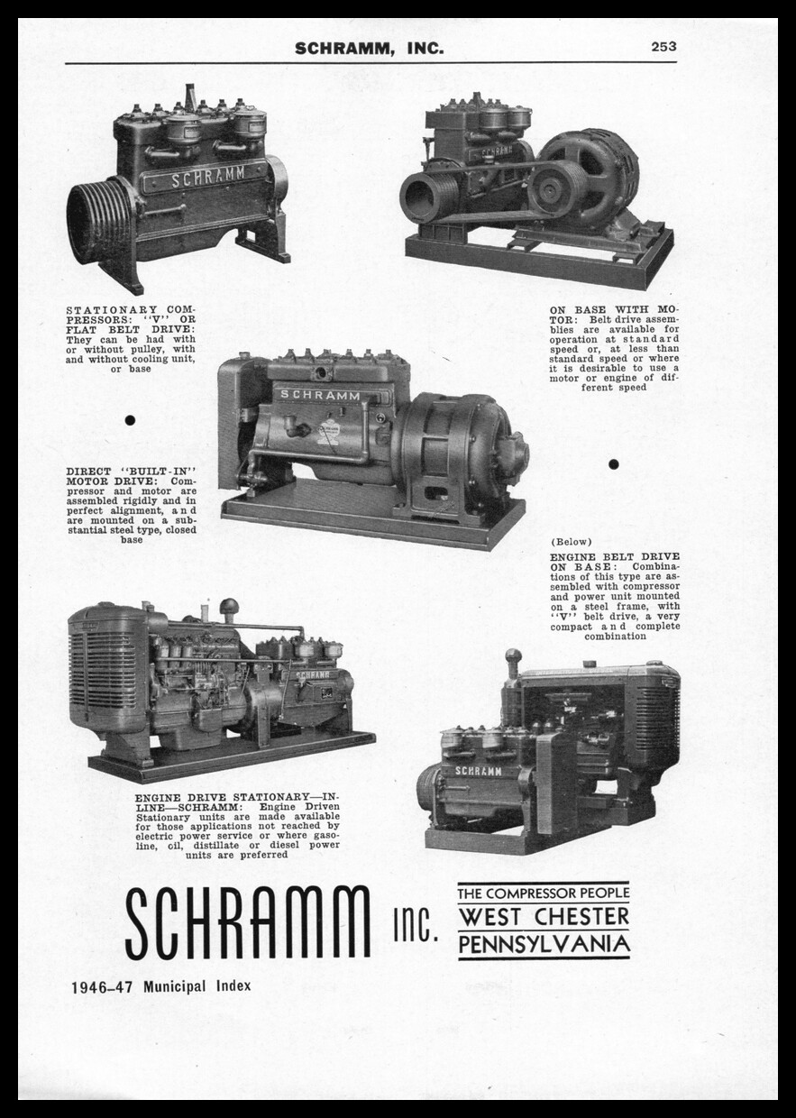 1946 Schramm Inc Compressors Engines West Chester PA Vintage trade ...