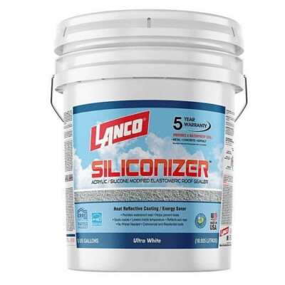 Siliconizer 5 gal. Acrylic Elastomeric White Reflective Roof Sealer | eBay