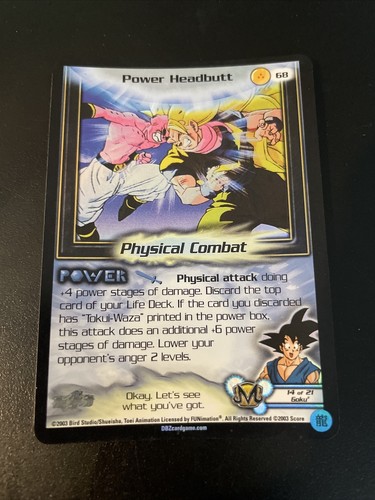 Dragonball Z Dbz Ccg Power Headbutt Foil Limited | eBay