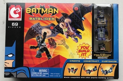 Batman & Batglider Set by C3 Construction 69 Pieces - Lego Suitable ...