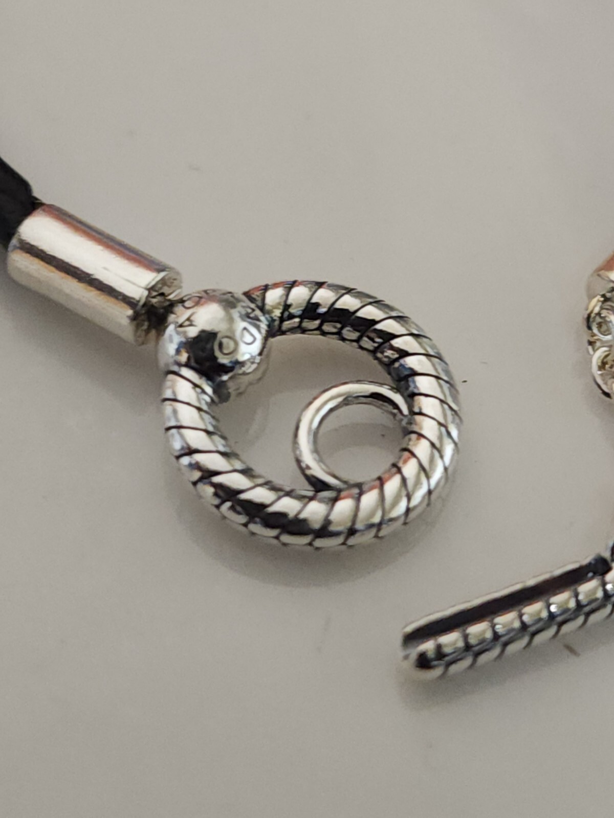 Pandora Moments Black Braided Leather T-bar Bracelet #591675C01-S2 for ...