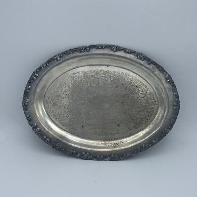 Wm Rogers Hamilton Silver Plate EP on Copper Decorating Oval Service ...