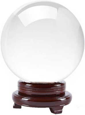 200mm(8 inch) HugeClear Divination Crystal Ball Meditation Glass Sphere ...
