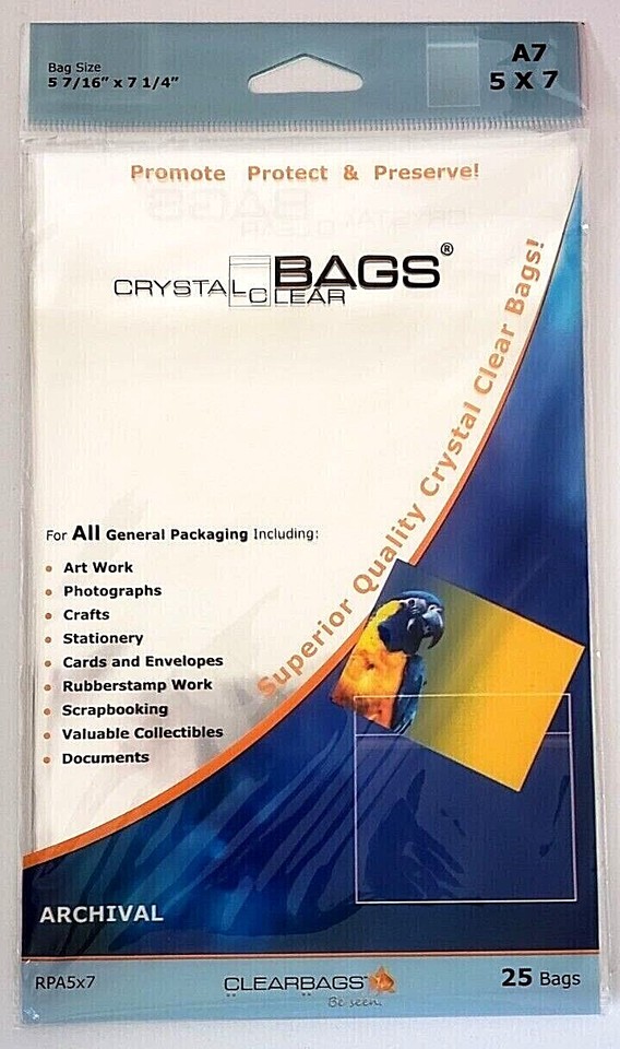 Crystal Clear Bags Protective Closure Retail Pack – 5-7/16" x 7-1/4 ...