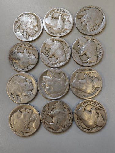 Coint Lot: Buffalo Nickel 5 cents coin: Unreadable dates X 12 Coins | eBay