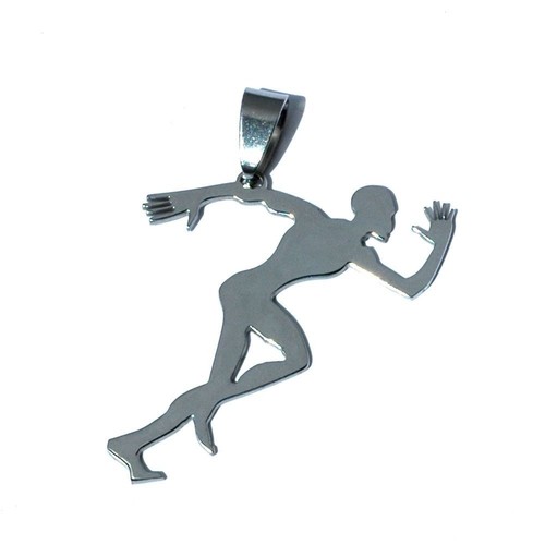 Stainless Steel Marathon Runner Sprinter Jogging Running Champion Charm ...