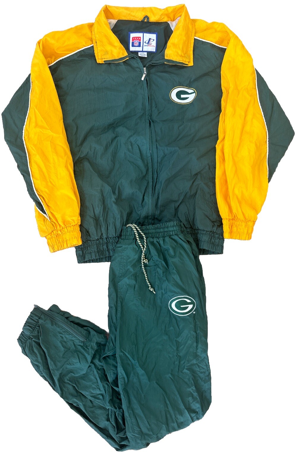VTG Green Bay Packers NFL Football Windbreaker SUIT Team Jacket Pants ...