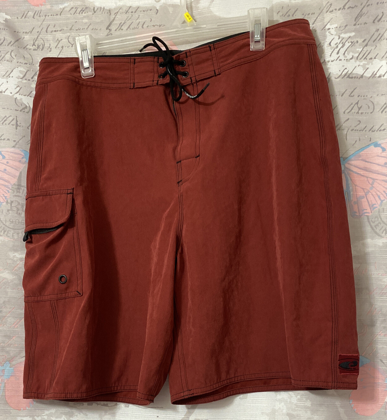 Hawaiian Performance Surfwear Swim Trunks Men's Size 36 Red Wine Shorts ...