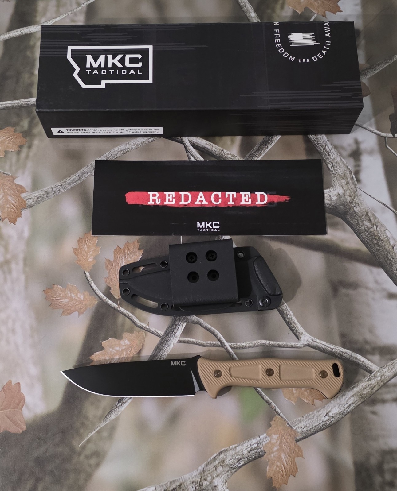 Montana Knife Company Redacted Tactical Black And Coyote - Cerakote ...