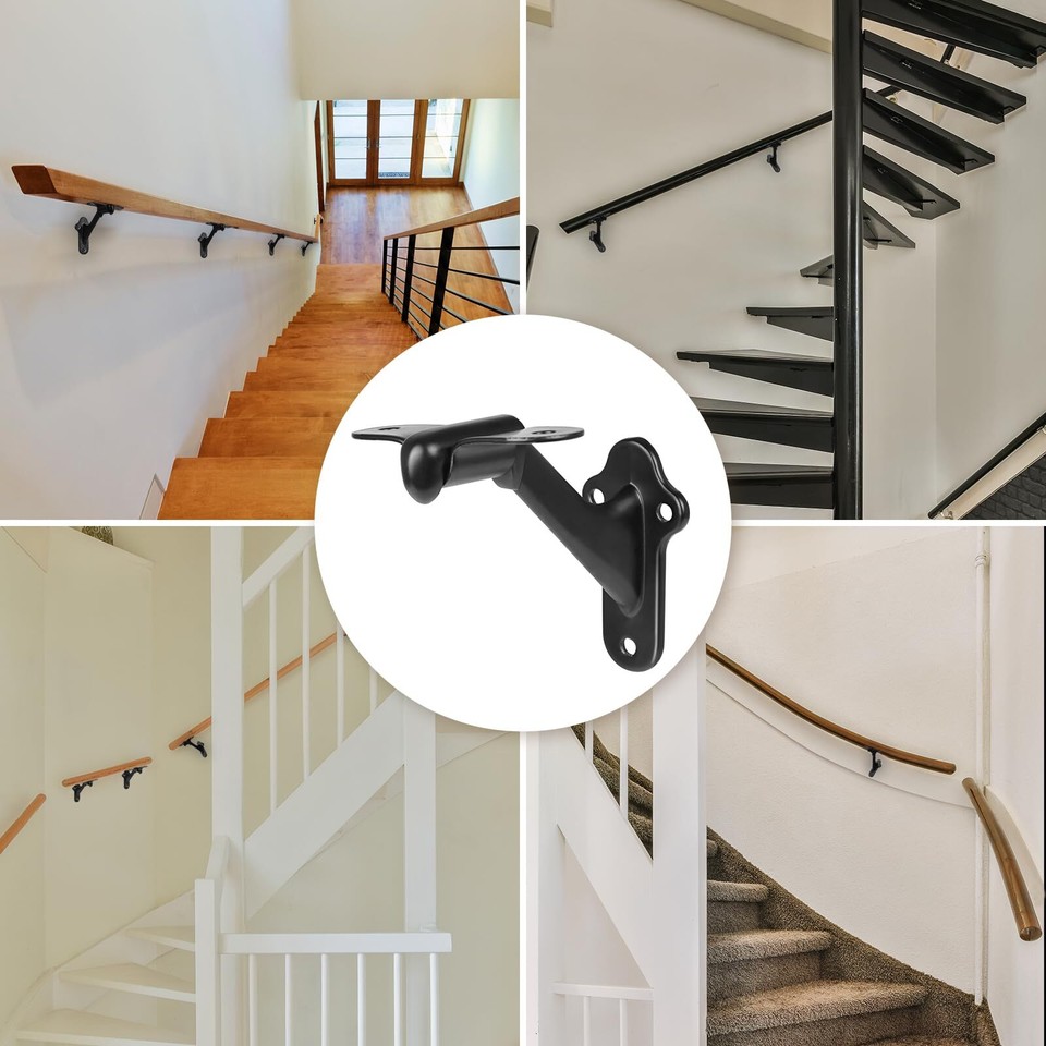 RealPlus 12 Handrail Bracket, 3" Staircase Hand Rail Brackets for Stair ...