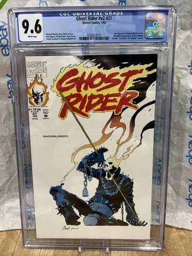 1992 MARVEL GHOST RIDER #v2 #21 1ST APP MICHAEL BADILINO VENGEANCE CGC ...