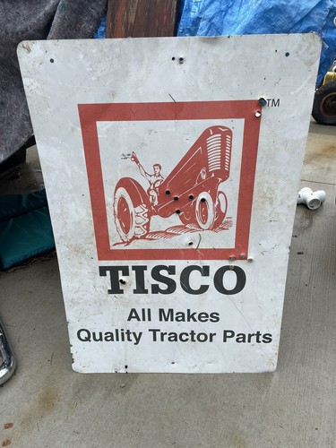 Vintage Tisco Tractor Parts Sign 1980s Double Sided Aluminum | eBay