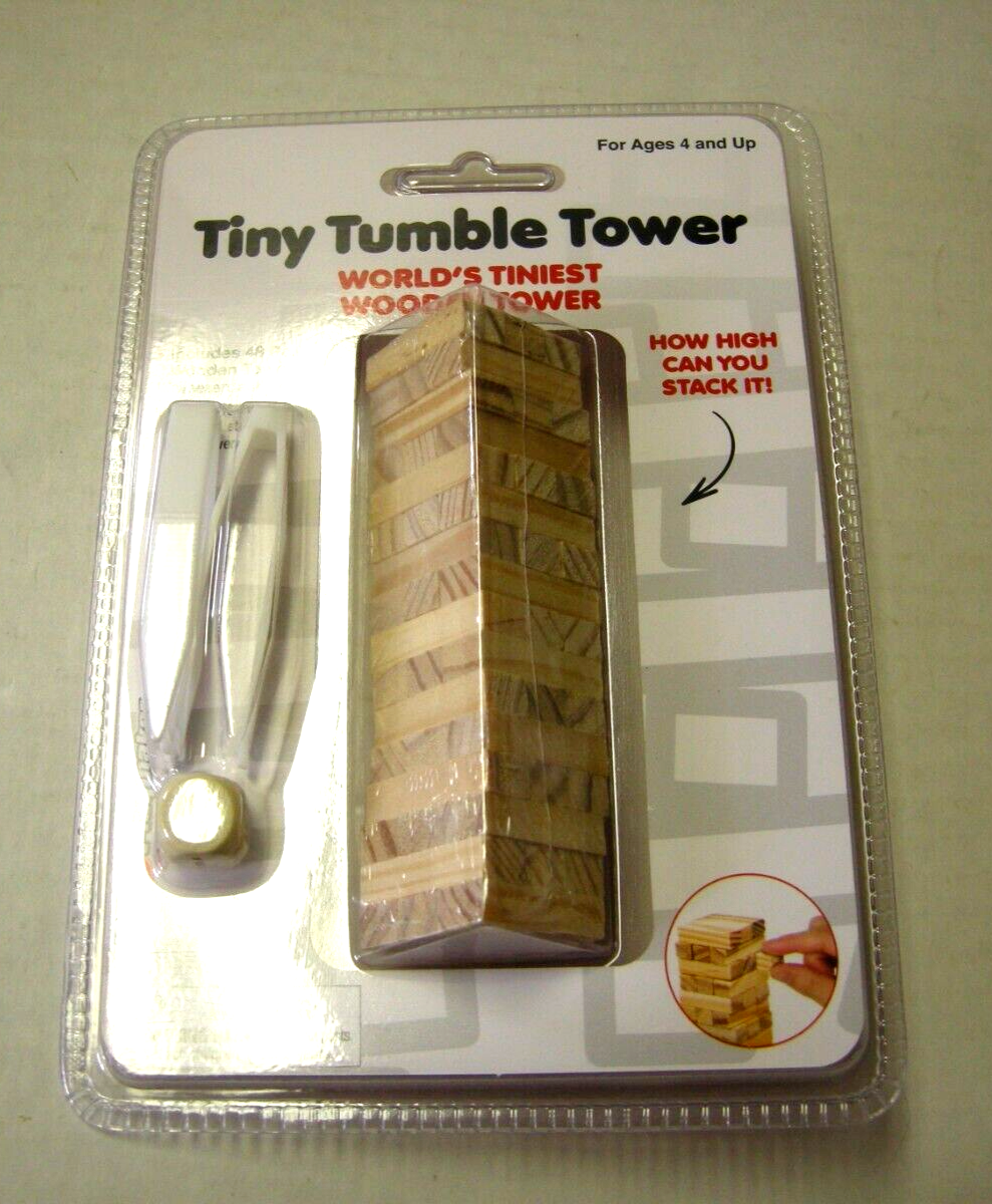 Playmakers World's Tiniest Wooden Tower Game, 3.75" Tall, Brand New ...