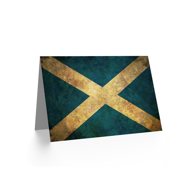 FLAG NATIONAL SCOTLAND SALTIRE BLUE WHITE STRESSED GRUNGE GREETINGS ...