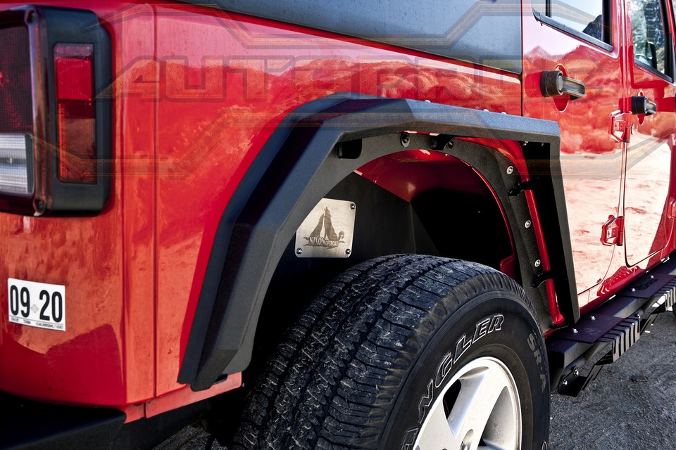 4pc Front+Rear Fender Flares Textured Steel for 2007-2018 Jeep Wrangler ...